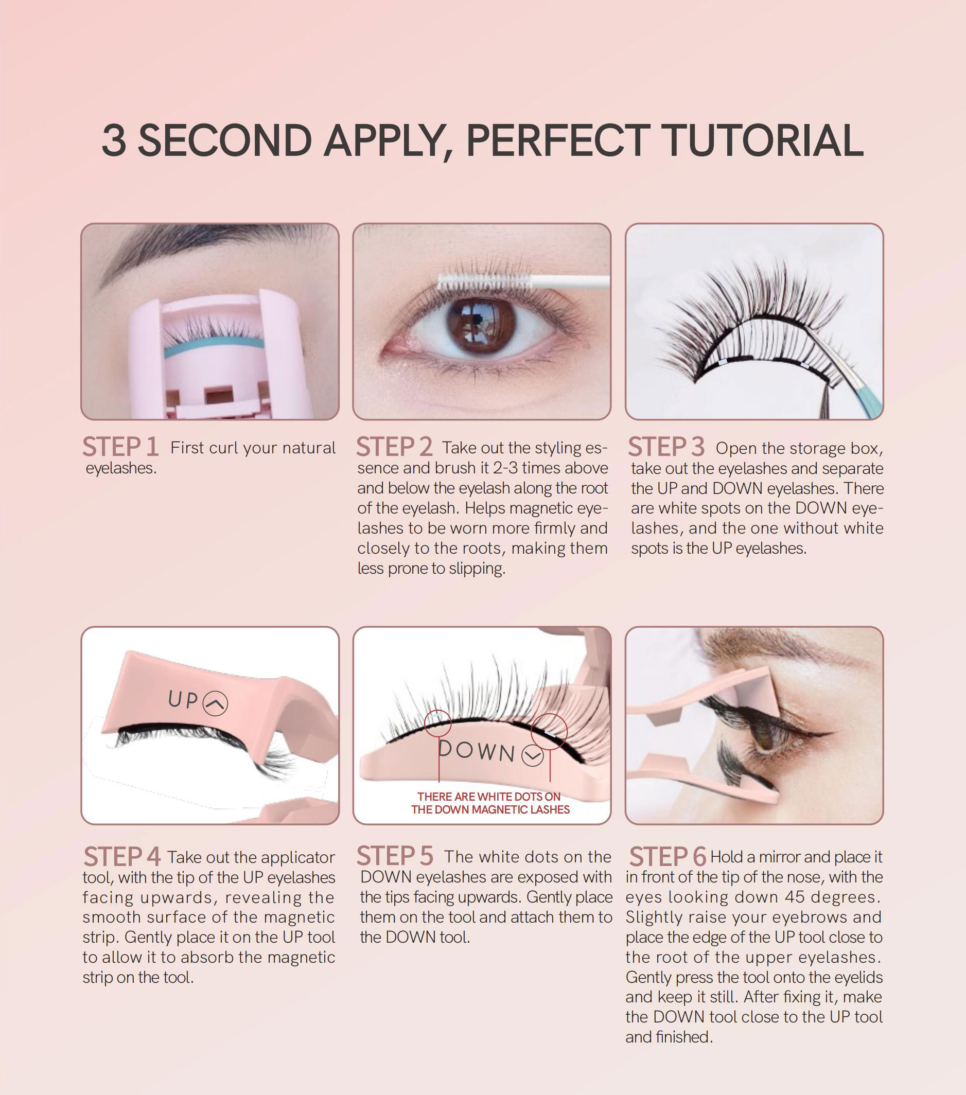 MLEN DIARY soft magnetic eyelashes do not require glue 3D 6D eyelashes ...