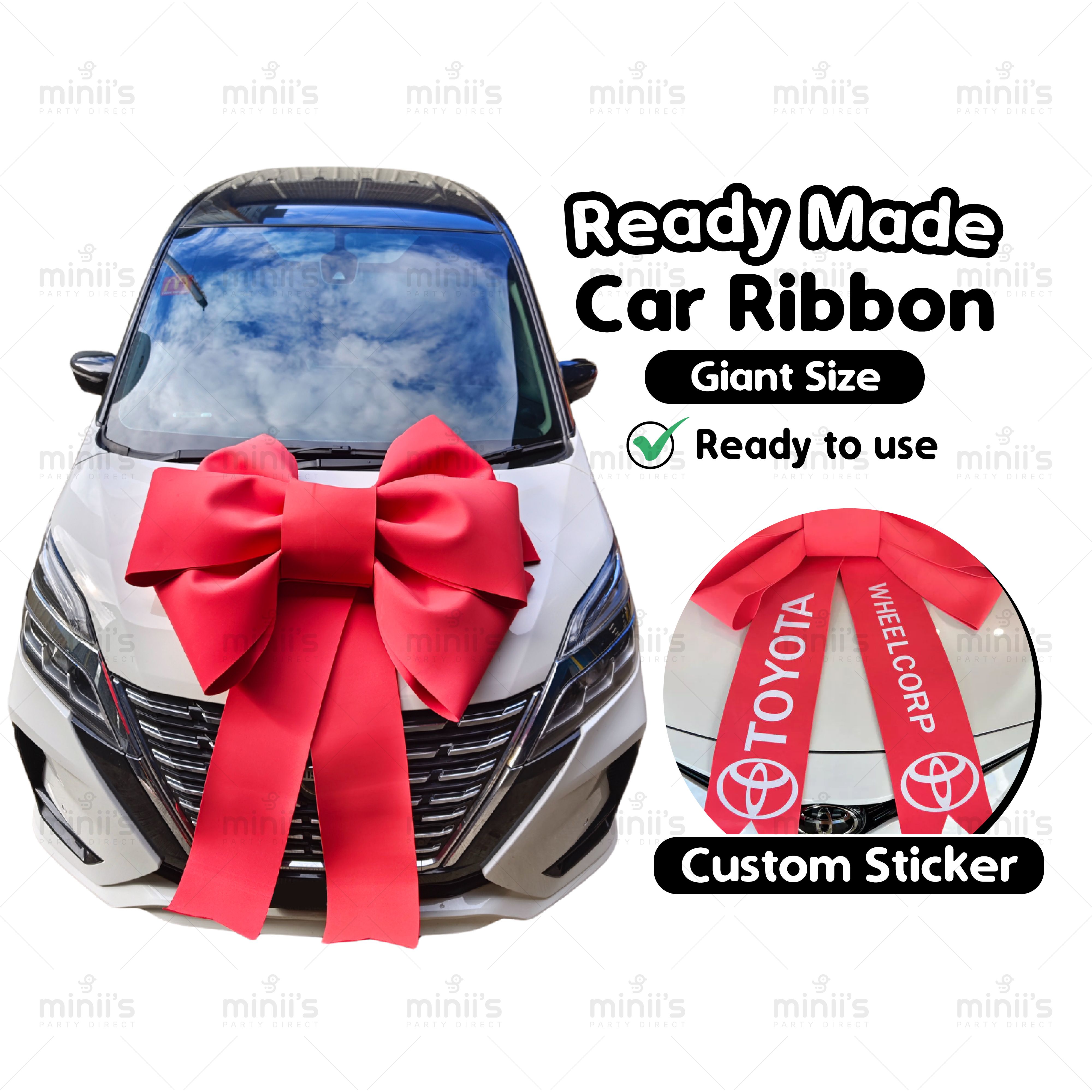 MINIIS Giant Big Ribbon For Car READY MADE Big Car Ribbon Kereta Big ...