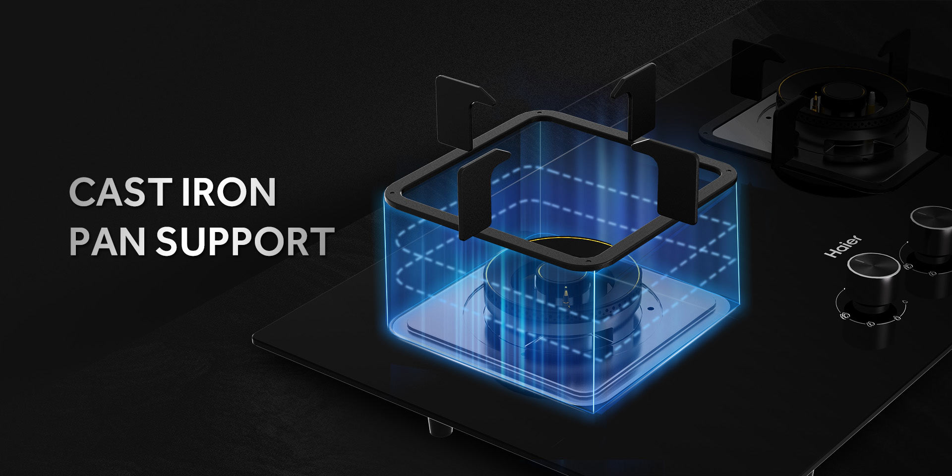 Haier海尔 HC-Q572SGB 10kW 2 Brass Burners SIRIM Built-in Tempered Glass Gas Regulator Kitchen ...