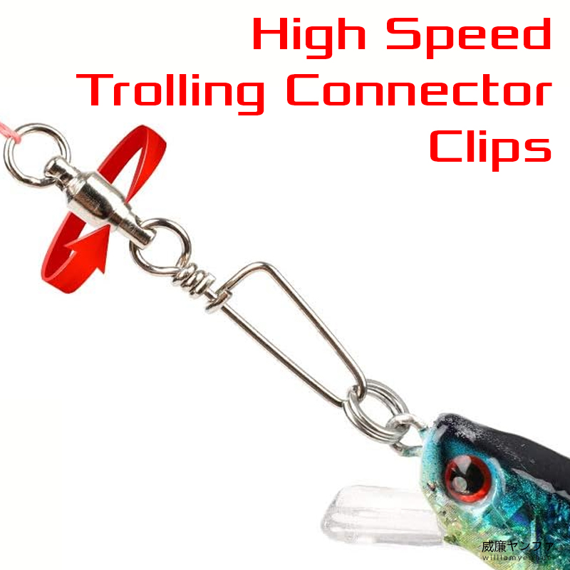 High Speed Trolling Connector Clips【#0-10】with Ball Bearing Swivel Snap ...