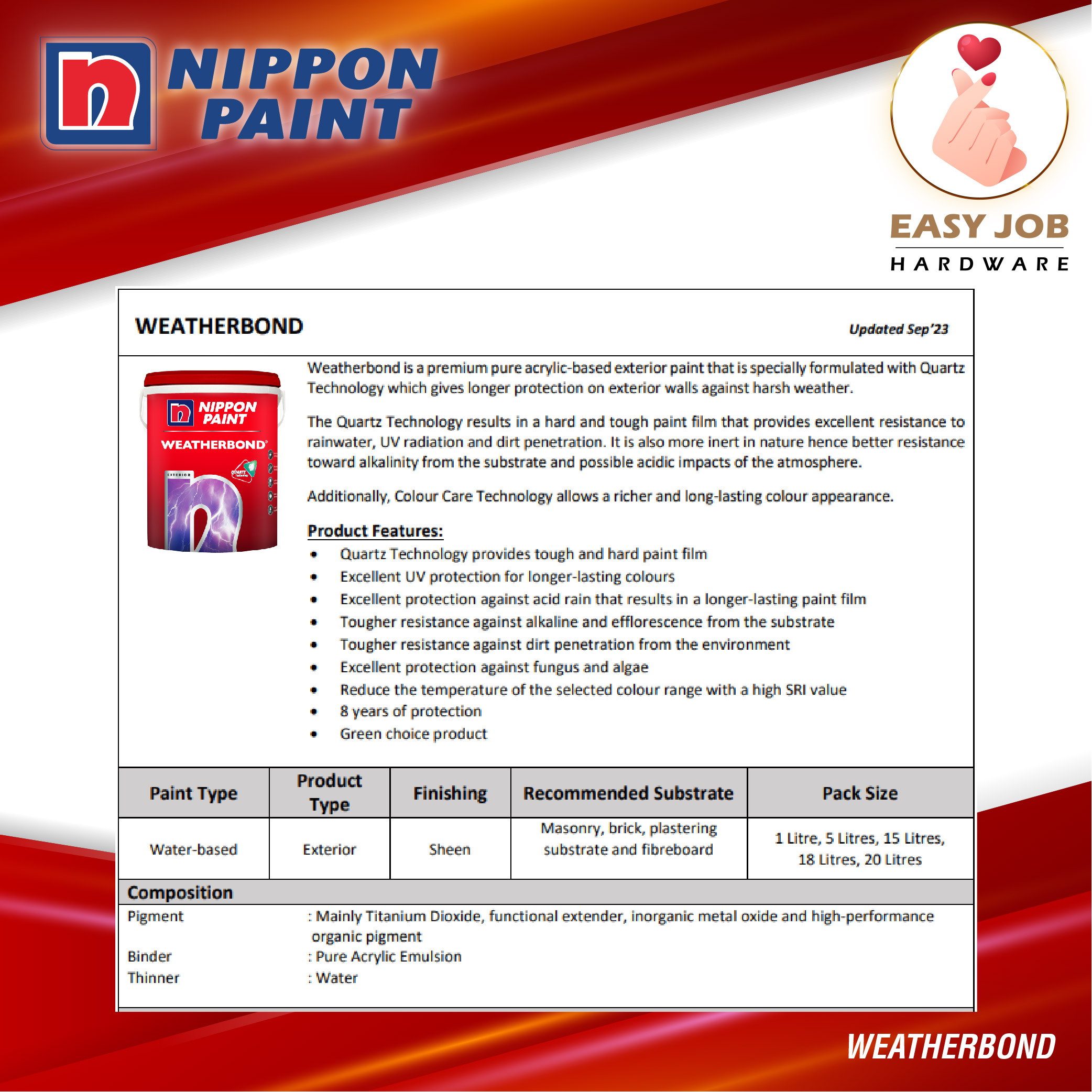 🔥 18L NIPPON Weatherbond White 15004 Exterior Wall Paint Exterior Paint ...