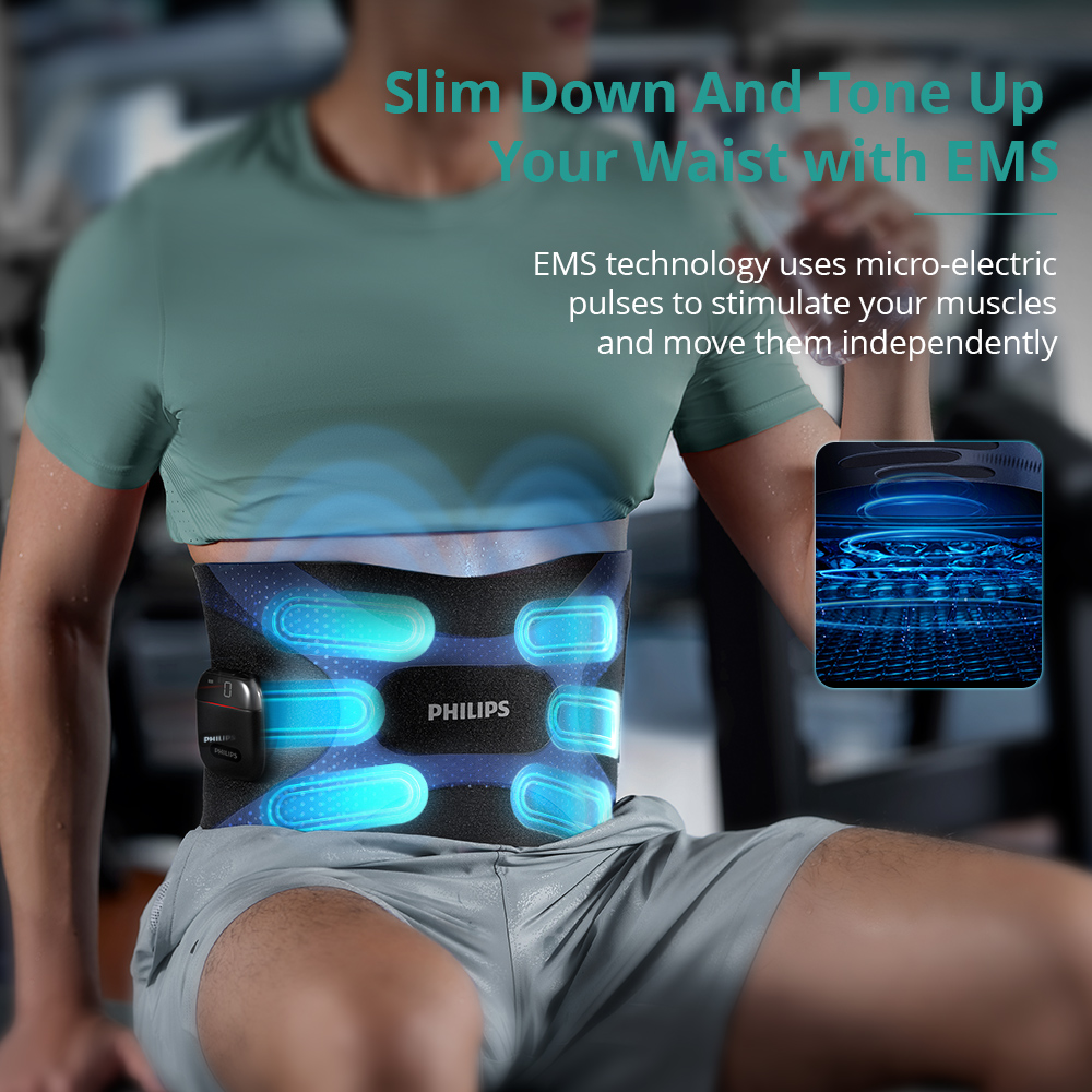 Philips Slimming Exercise Belt Waist Trainer Massager EMS Heated bekung ...