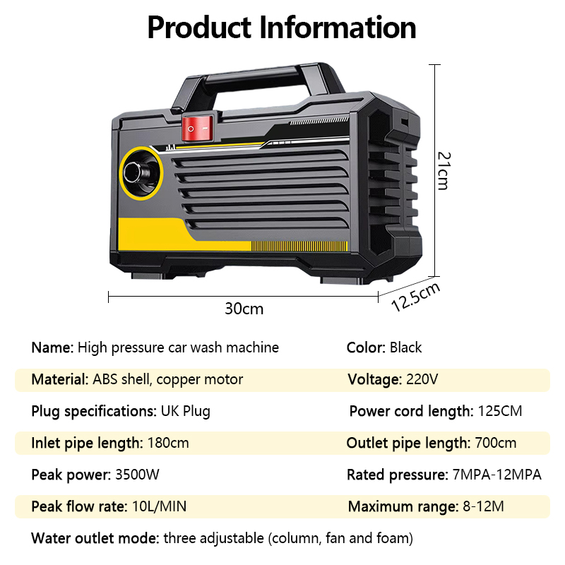 3500w Water Jet 220v Water Spray Portable Car High Pressure Cleaner ...
