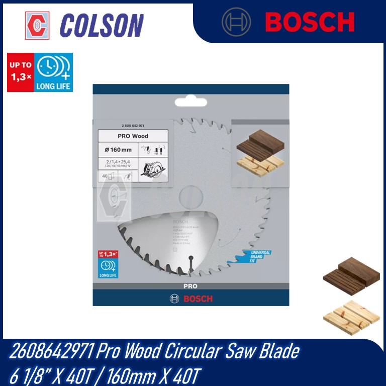 COLSON BOSCH 2608642971 Pro Wood Circular Saw Blade 6 1/8” X 40T ...