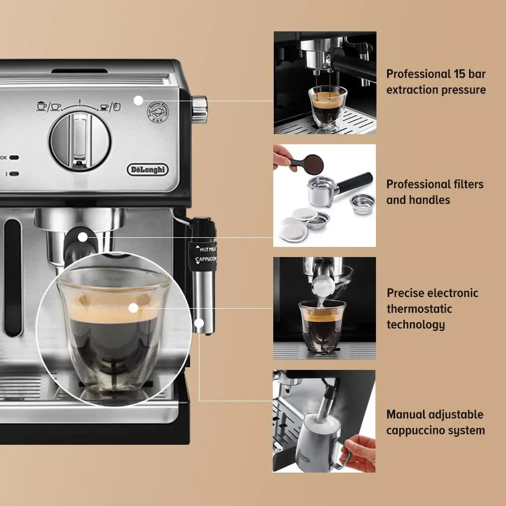 DeLonghi ECP3531 Active Line Manual Coffee Machine (Black) ECP35.31 | Shopee Malaysia