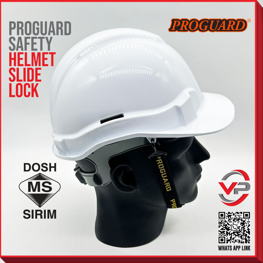 PROGUARD SAFETY HELMET SIRIM HG1-PHSL WHITE YELLOW/HEAD PROTECTION/TOPI ...