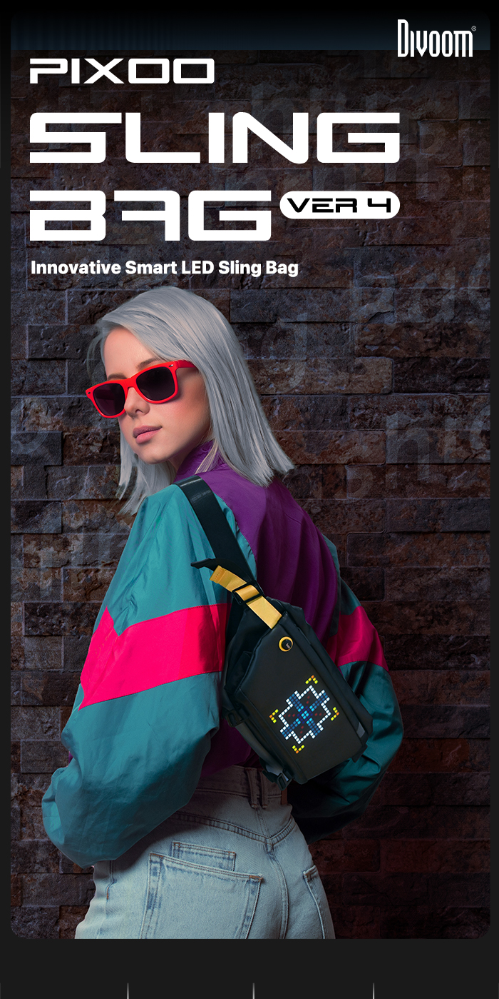Divoom Pixoo Sling Bag Global Version - Innovative Smart LED SlingBag ...