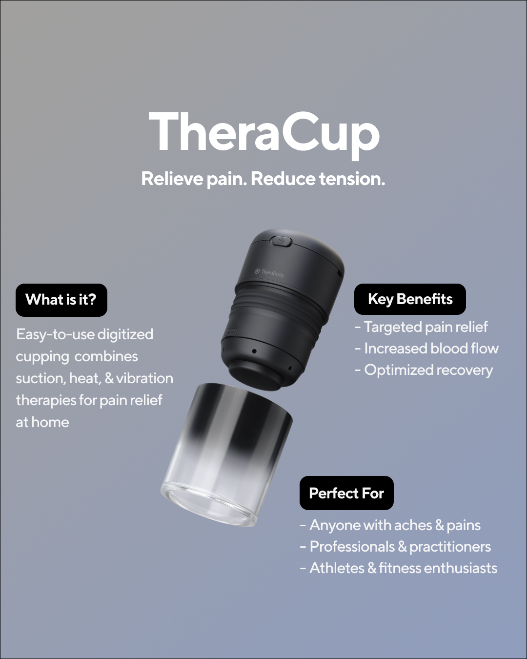 TheraCup™ by Therabody Heat & Vibration Enhanced Cupping Therapy ...