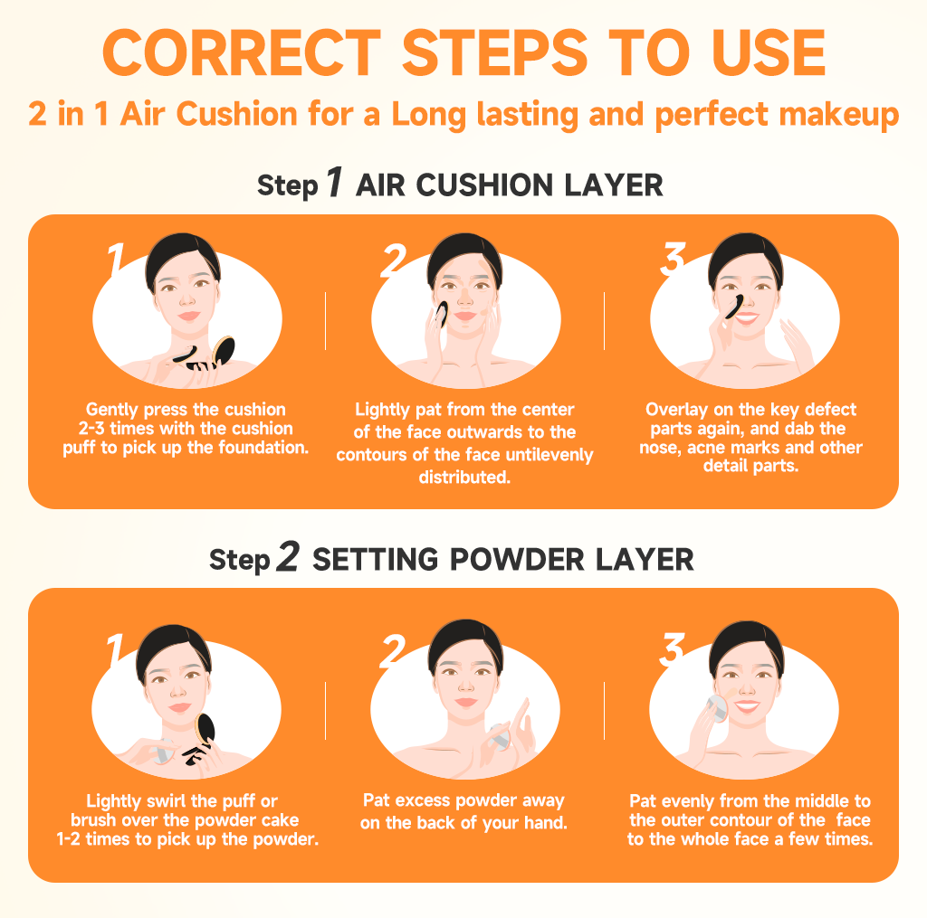 GMEELAN Black Truffle Air Cushion Foundation Concealer Oil Control High ...