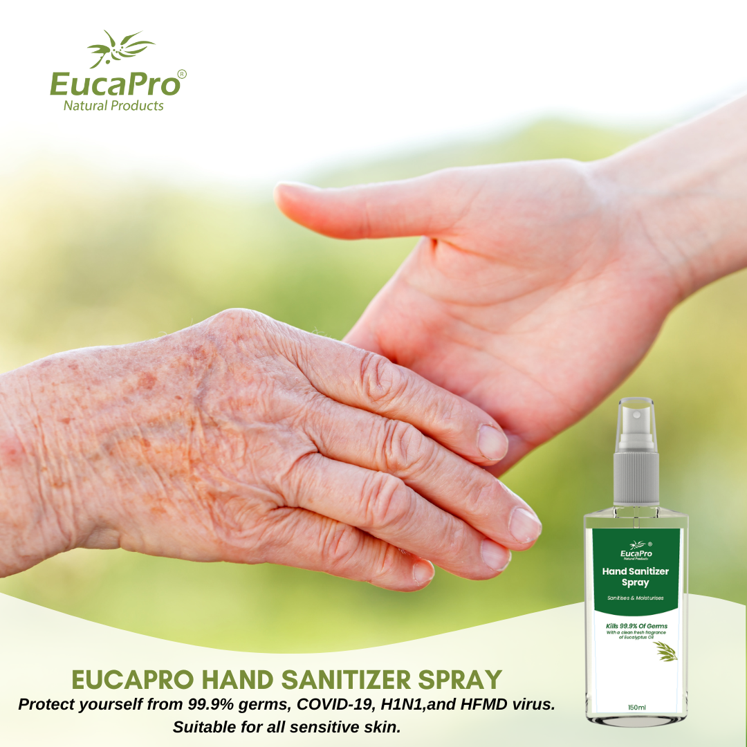Germs Buster Hand Sanitizer Spray (150ml x 3) And Eucalyptus Spray ...