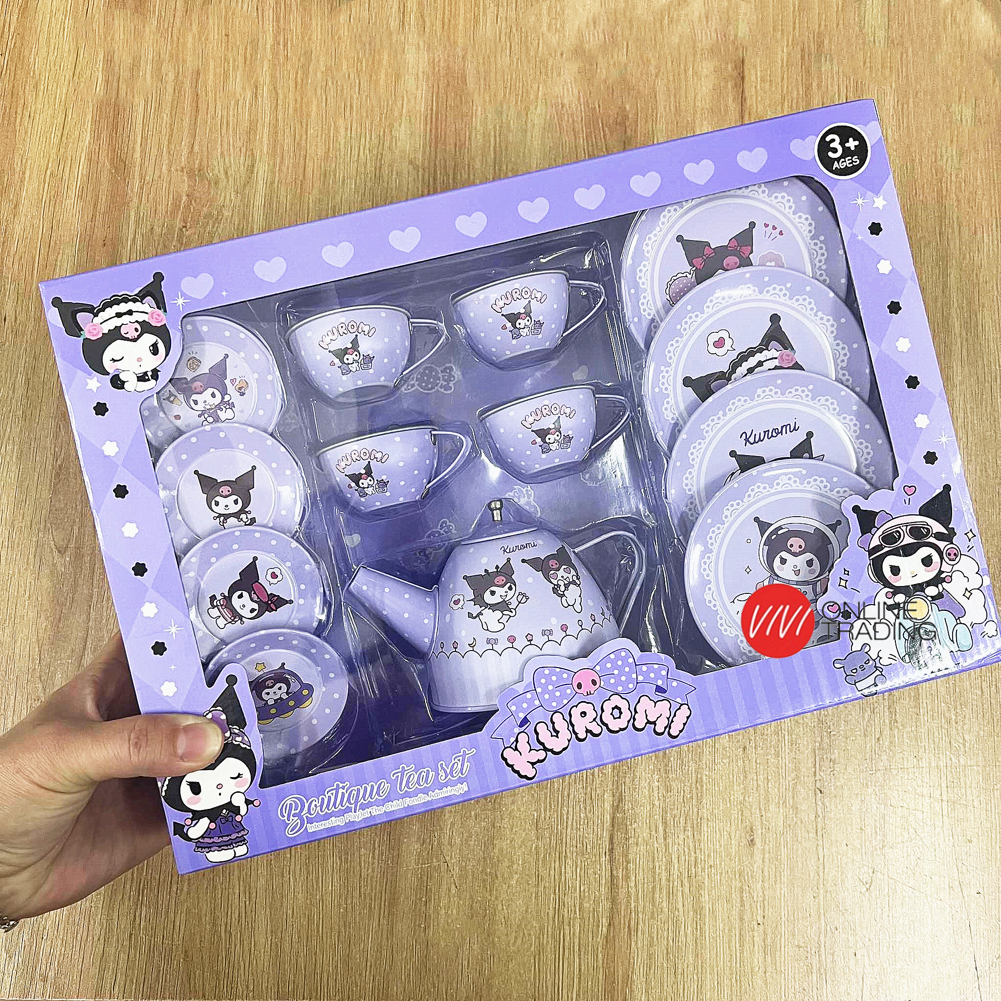 Kuromi Metal Tea Party Play Set Simulated Teapot Teacup Gift for Kids ...