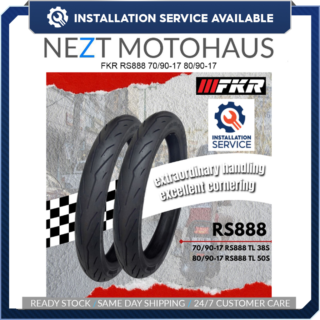 FKR RS888 TAYAR MOTOR TYRE 70/90-17 80/90-17 LC135 EX5 Y15 Y16 WAVE ...