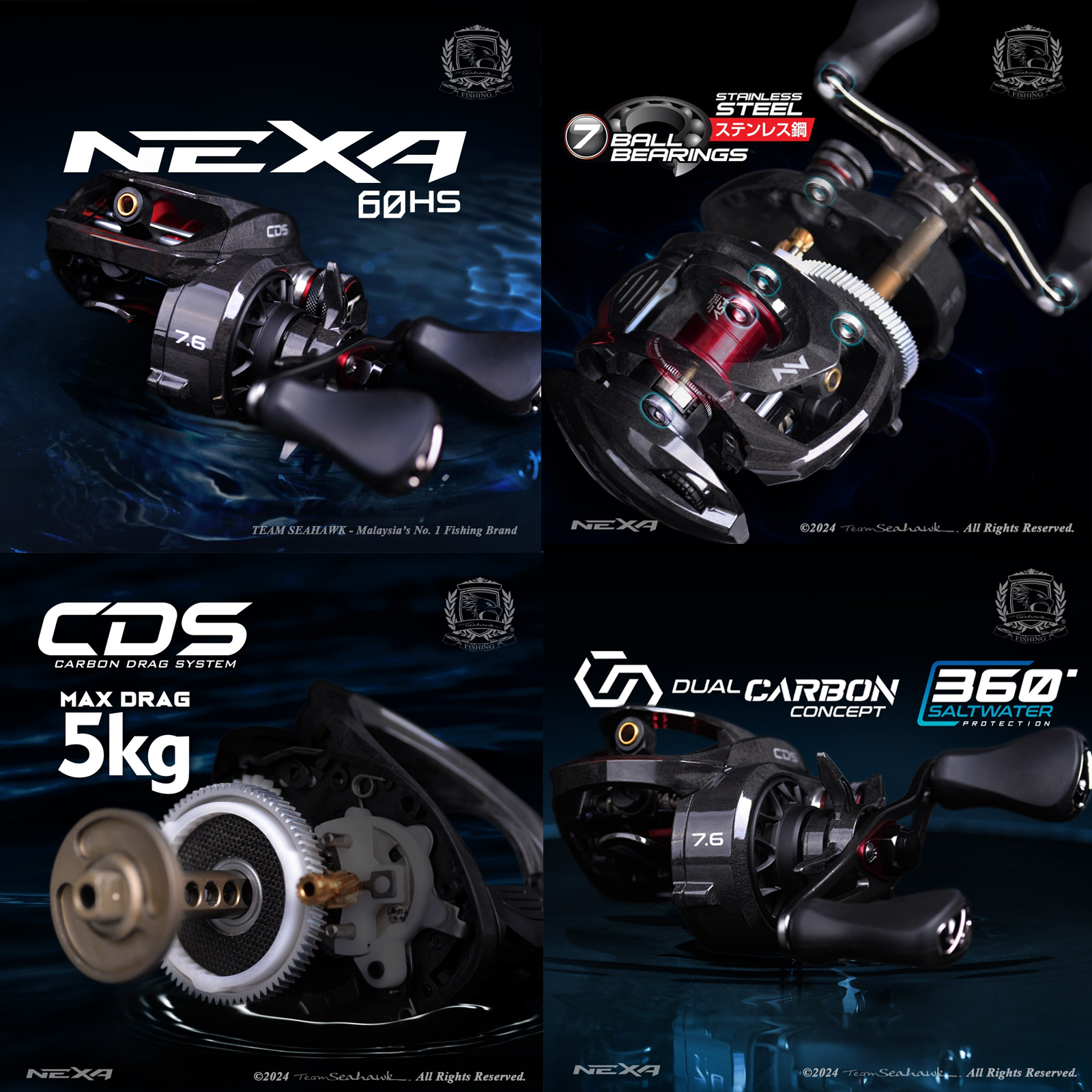 NEW 2025 SEAHAWK NEXA 60HSL BAITCASTING REEL MINI Size BC REEL ...
