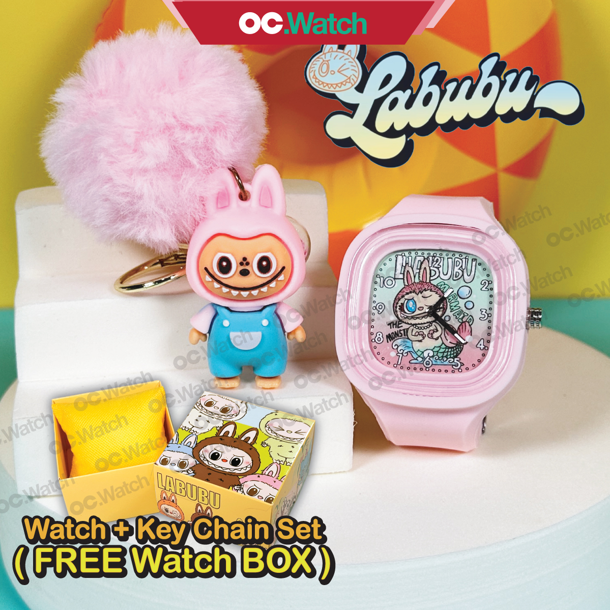 OCwatch Labubu Jam Tangan The Monsters Labubu Watch Set Keychain Men ...