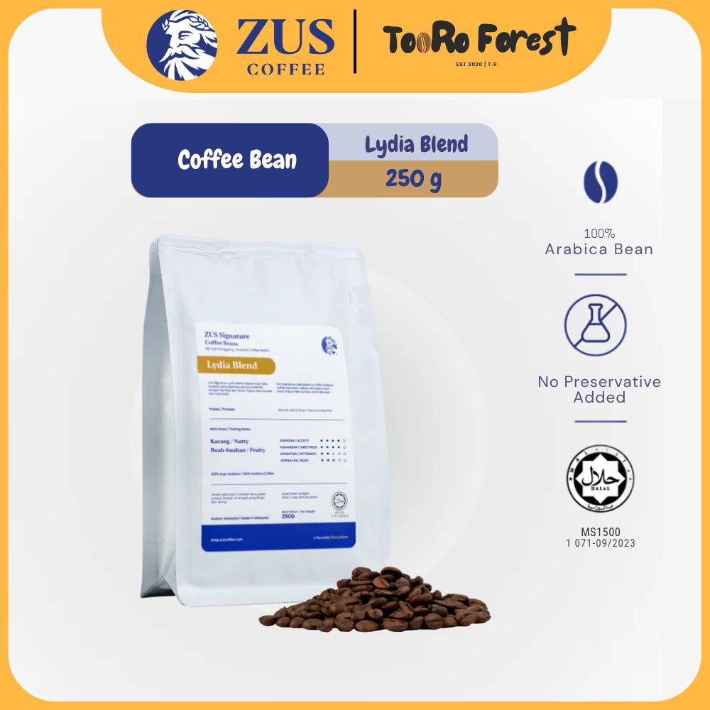ZUS Signature Roasted Whole Bean Coffee - Lydia Blend - 250g | Shopee ...