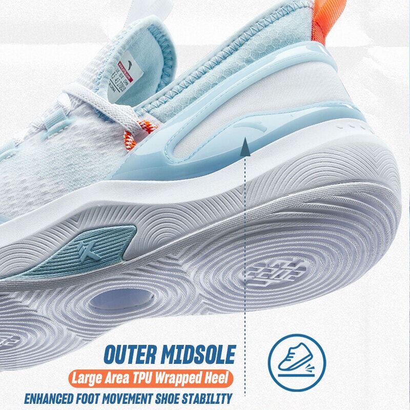 ANTA Men Basketball Shoes 1124D1606-1 -WHITE/LIGHT STEEL BLUE (Kasut ...