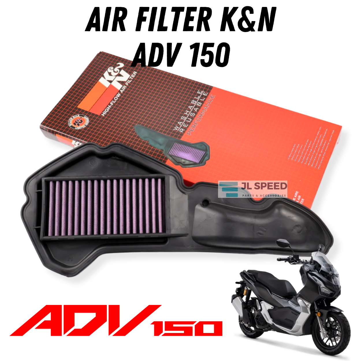 HONDA PCX150 PCX 150 / ADV 150 ADV150 K&N RACING AIR FILTER AIR CLEANER ...
