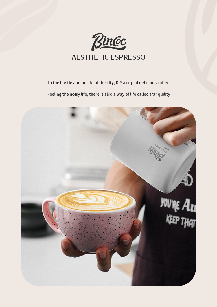 BINCOO 300ml Professional Latte Art Coffee Cup and Saucer Set - Ceramic ...