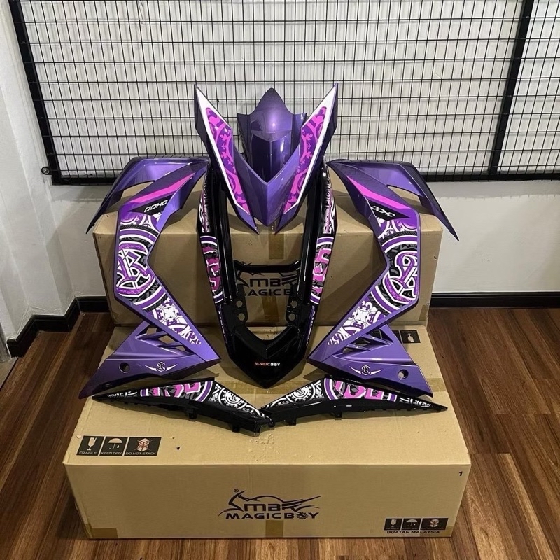 Magic Boy Purple Batik Cover Set Siap Stripe Y15/LC135/Y16/NVX/RS150 ...