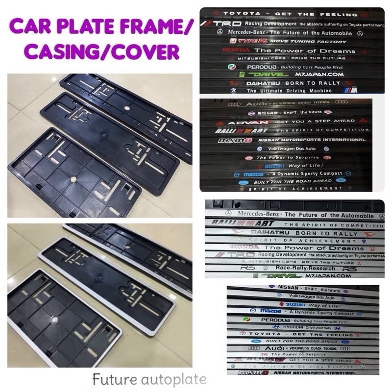 UNIVERSAL CAR NUMBER PLATE FRAME - LONG & SQUARE BEZZA VIVA AXIA MYVI ...