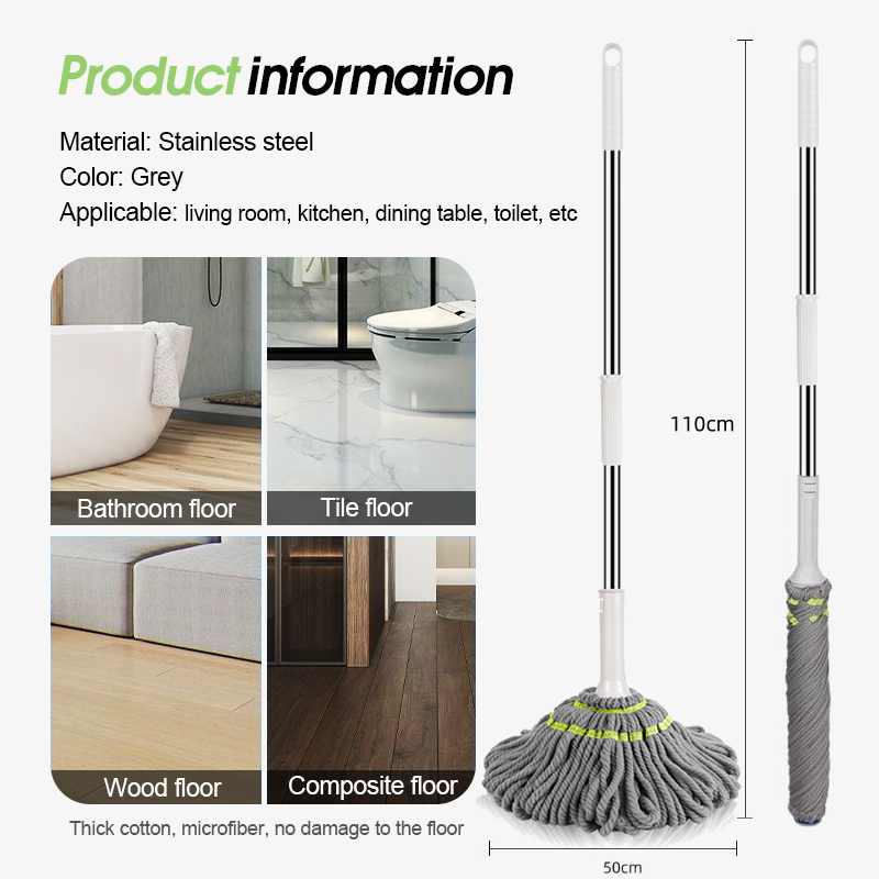 Lazy Magic Mop Pull And Squeeze Clean Tool Household Hands Free Spin ...