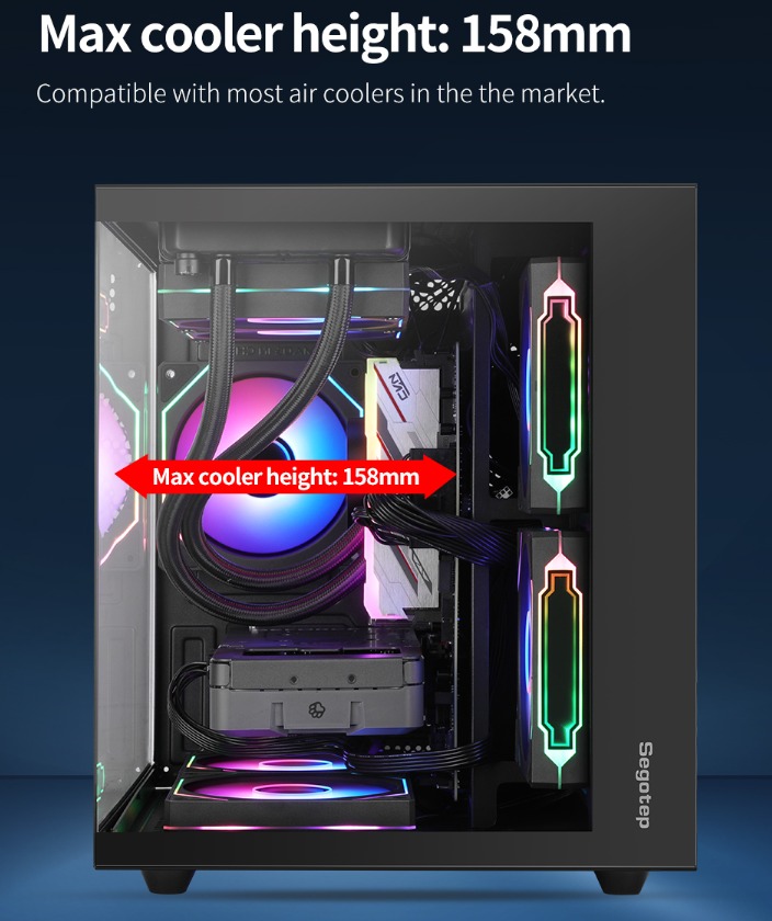 # Segotep Brave W1 - mATX T.G PC Case With 3 x 120mm ARGB Fans Pre ...