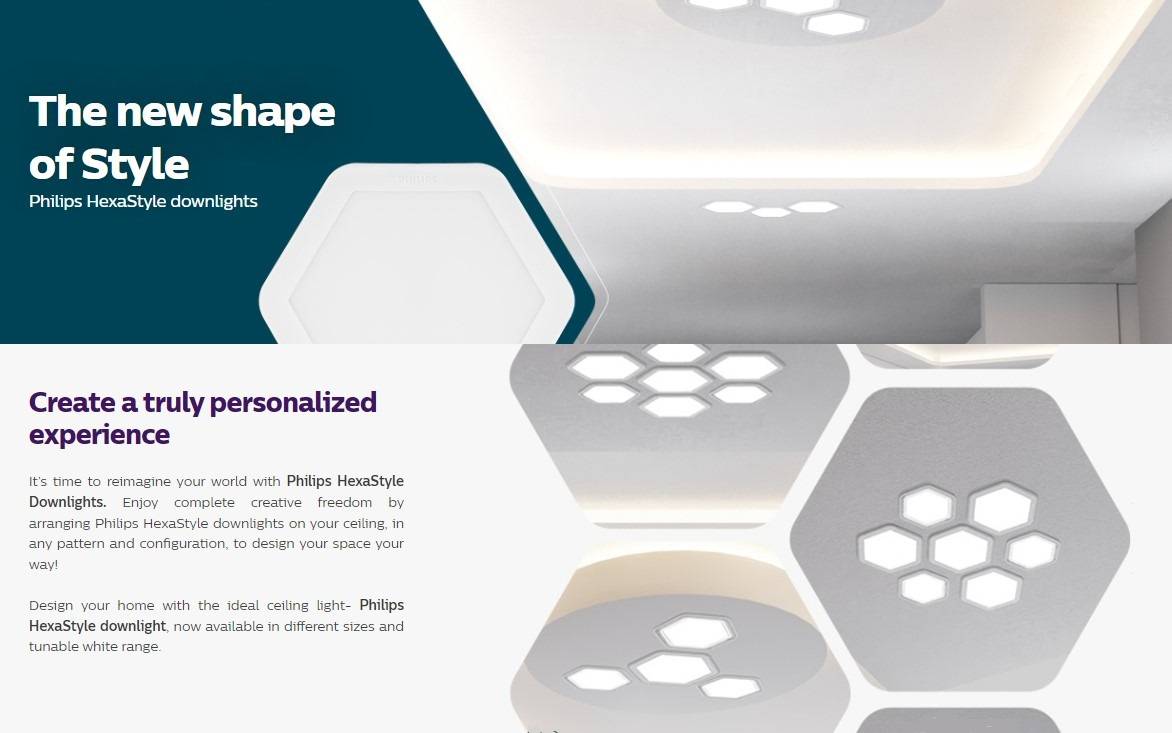 🔥NEW🔥PHILIPS Hexastyle Recessed Downlight 4''8W / 6''12W LED Ceiling ...