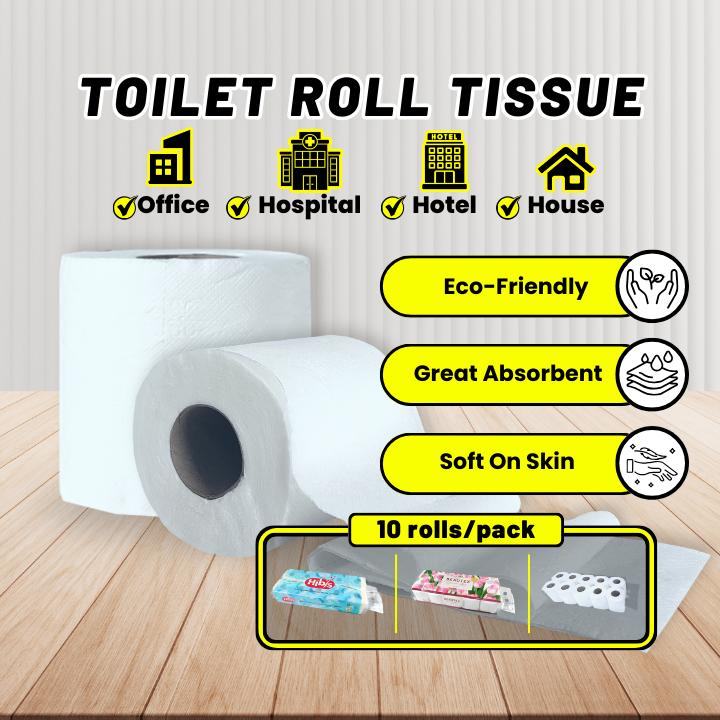 【Pack】3Ply Toilet Paper Tissue Roll Virgin Pulp Bathroom Tissue Tisu ...
