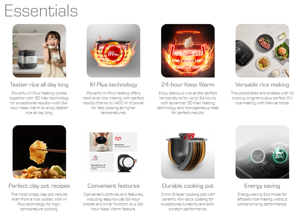 Tefal RK8198 1.8L Rice Master Max Rice Cooker | ESH | Shopee Malaysia