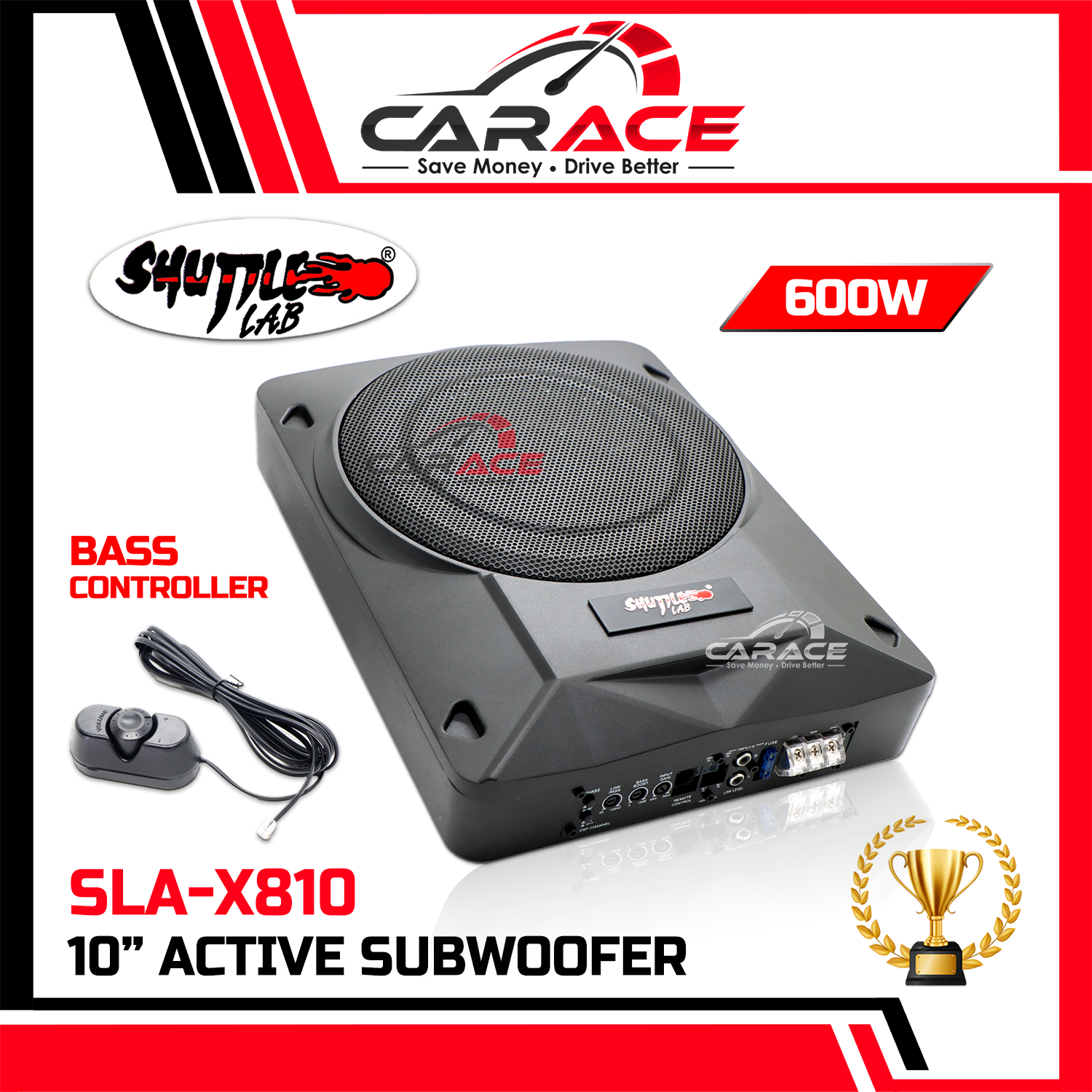 SHUTTLE LAB Subwoofer Underseat 10inch Active Subwoofer 10" Woofer ...