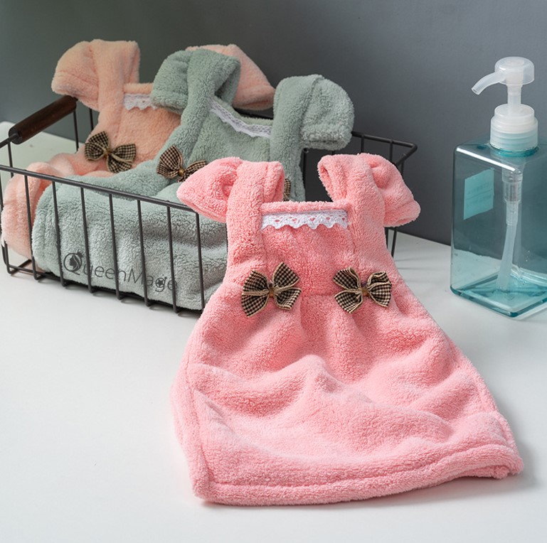 QM Ribbons Cute Hand Towel Hanging Kitchen Towel Bath Mini Towel Gift ...