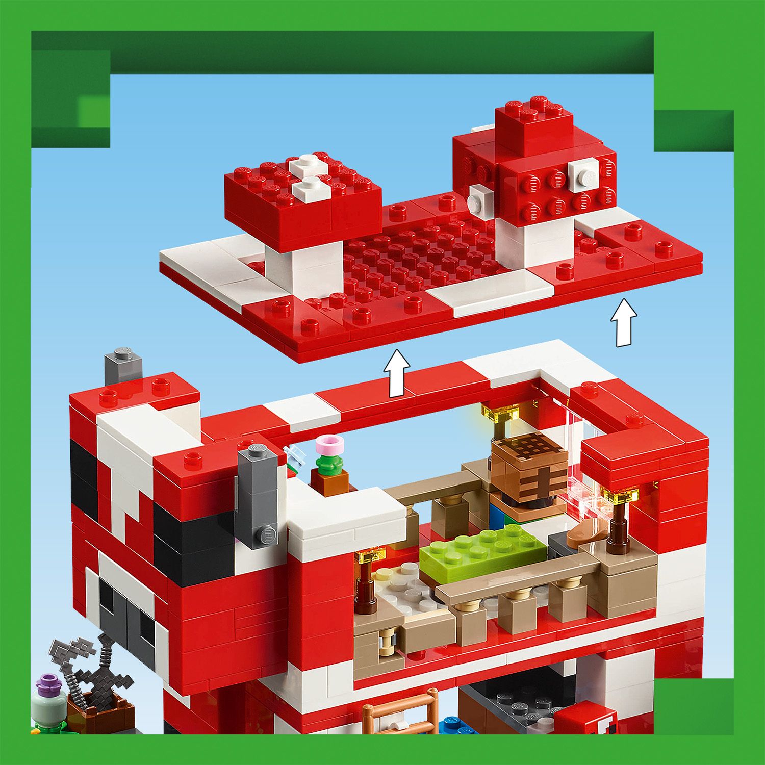 LEGO Minecraft 21270 The Mooshroom House (500 Pieces) | Shopee Malaysia