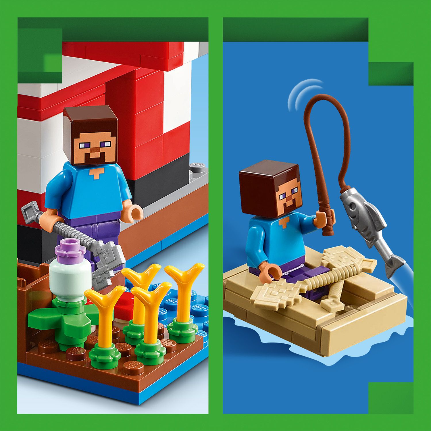 LEGO Minecraft 21270 The Mooshroom House (500 Pieces) | Shopee Malaysia
