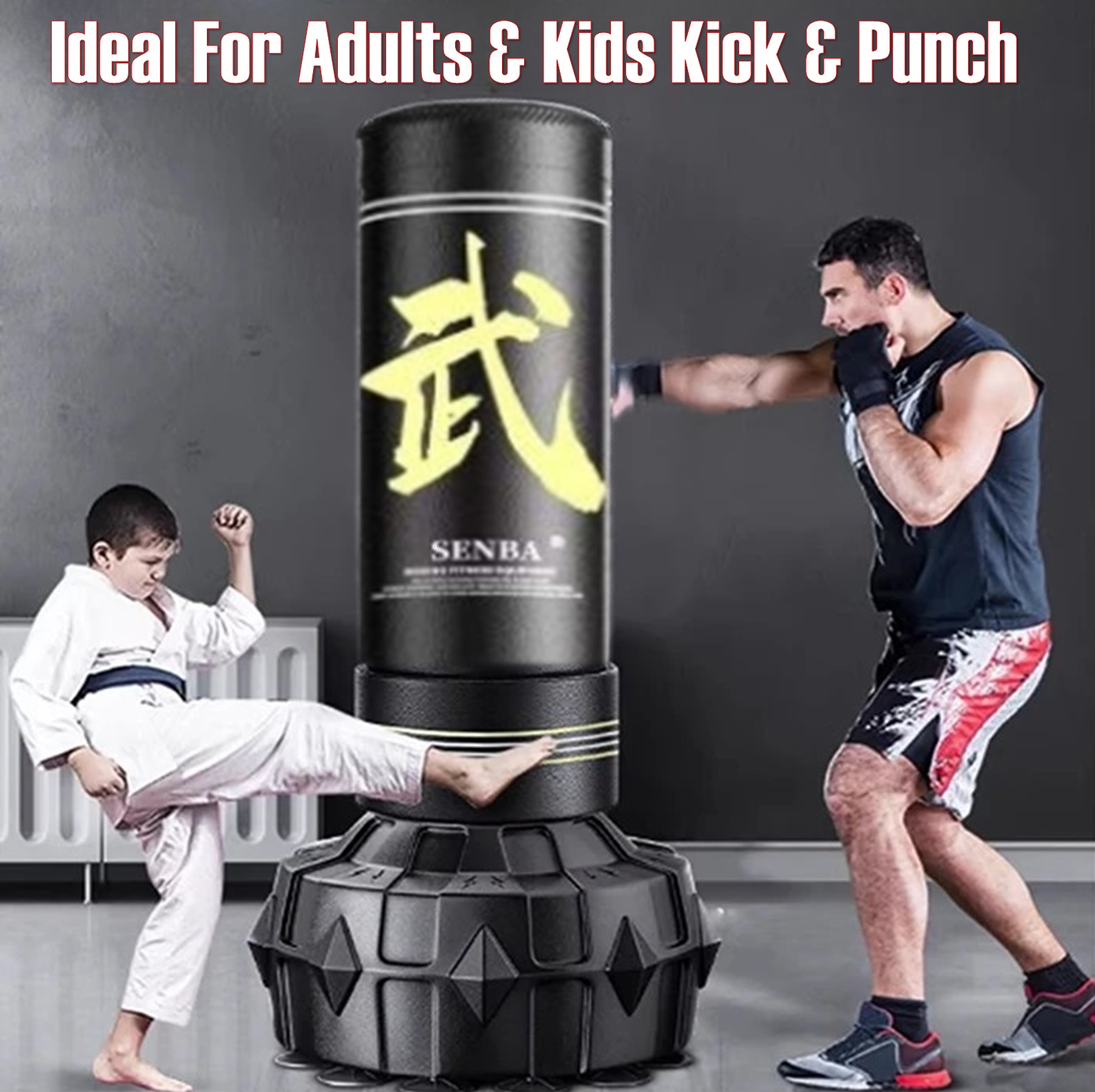 Upgraded 1.8M/1.7M/1.6M Standing Boxing Punching Bag Kicking MMA ...