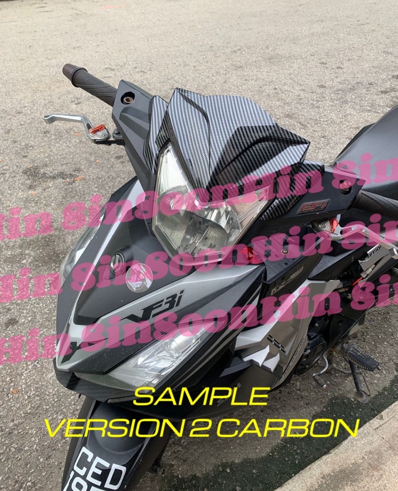 SYM VF3I Cowling Lens Visor Windshield [ CARBON / BLACK ] # cermin ...