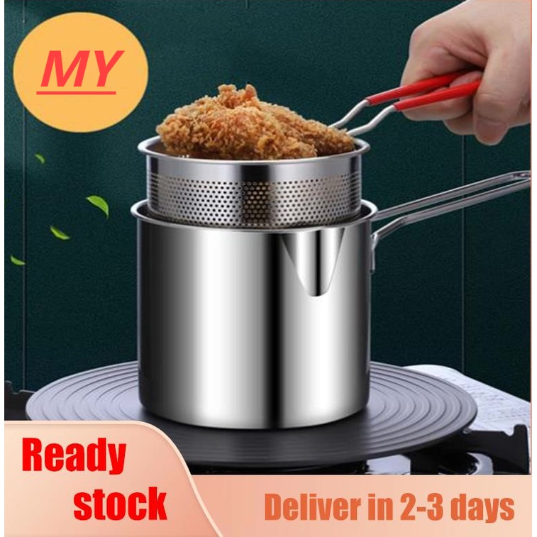 Stainless Steel Frying Pot Tempura Deep Fryer Oden Cooker Chicken ...