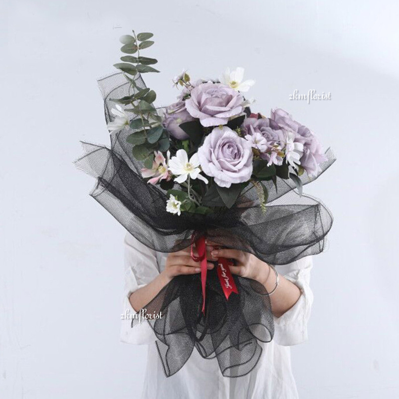 (9.5M) GAUZE CLASSIC NET ROLL LACE MESH Flower Wrapping Paper Bouquet ...
