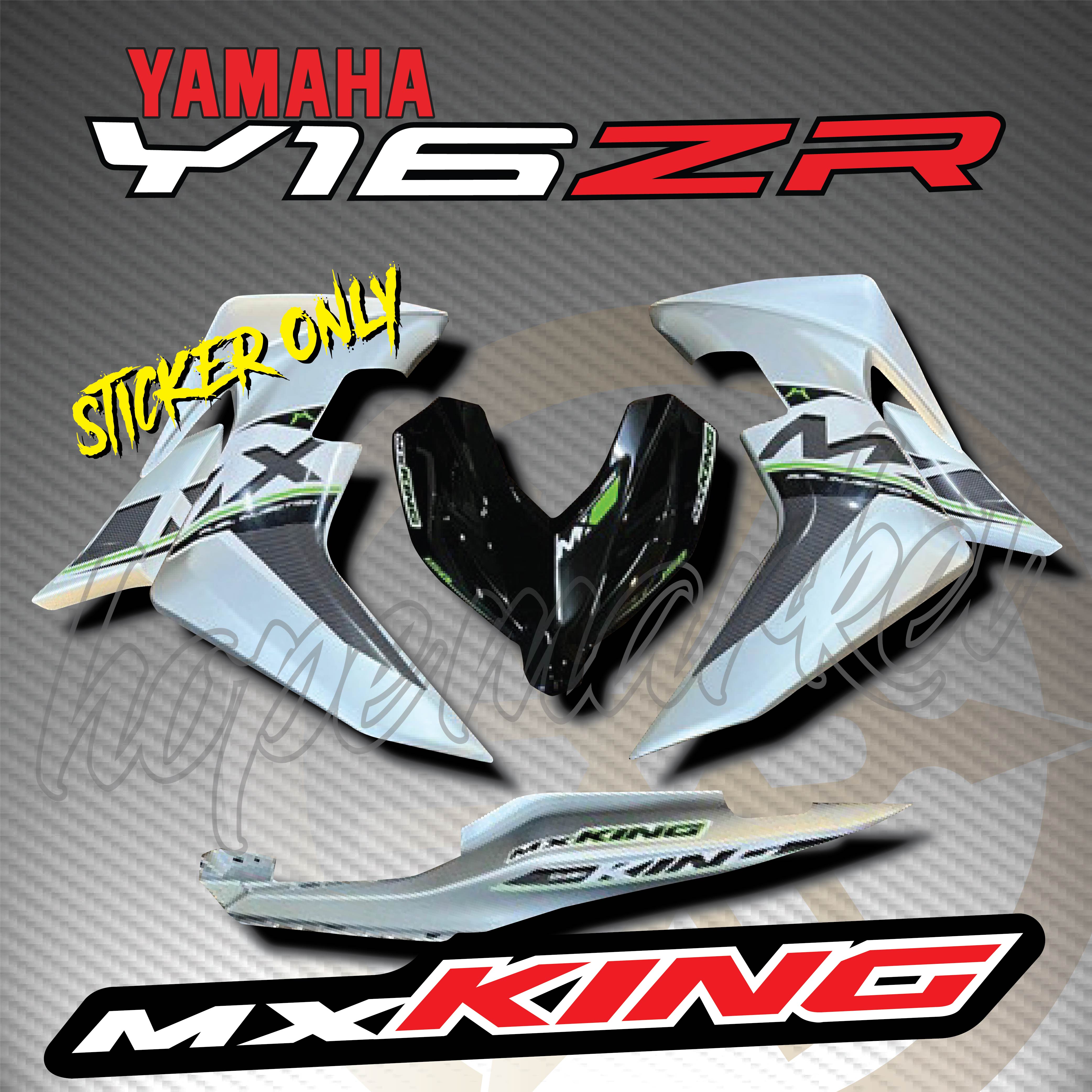 STRIPE MOTOR Y16 Y16ZR 155 V1 V2 ABS MX KING (3) SILVER GREEN CUSTOM ...