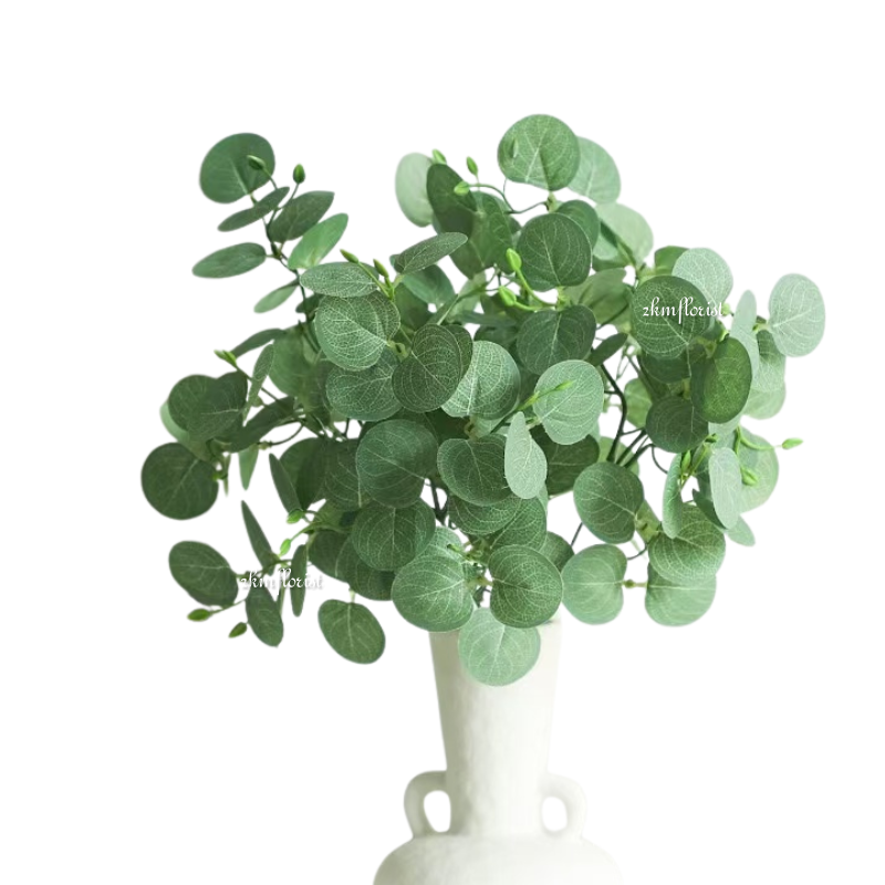 (7HEADS) MONEY PLANT ARTIFICIAL Silver Dollar Buah Daun Hiasan ...