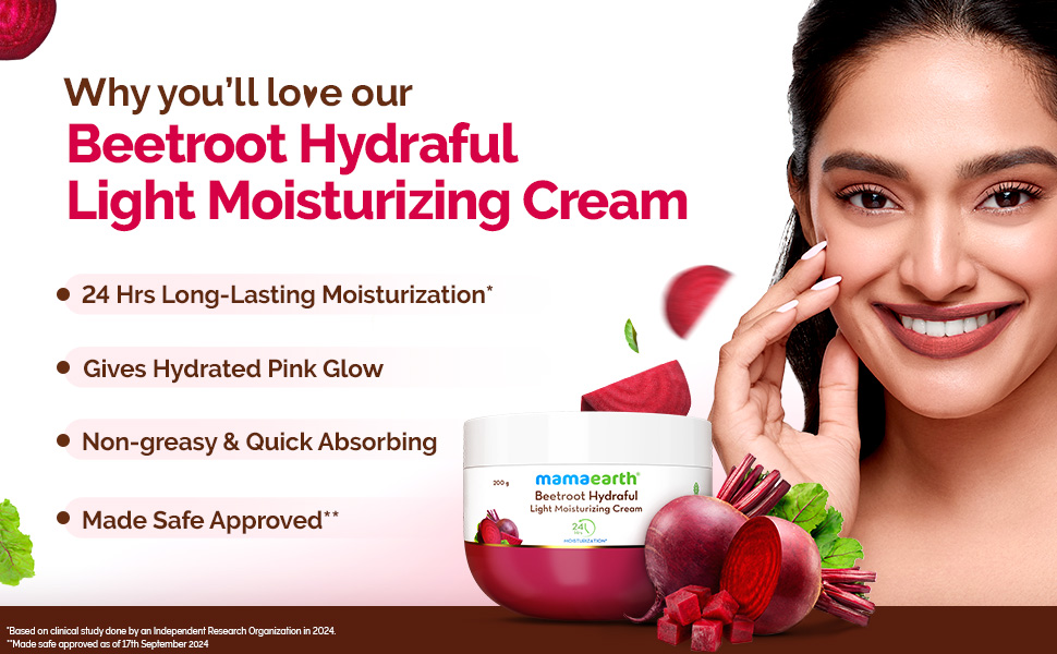 Mamaearth Beetroot Hydraful Light Moisturizing Cream (200g) | Shopee ...