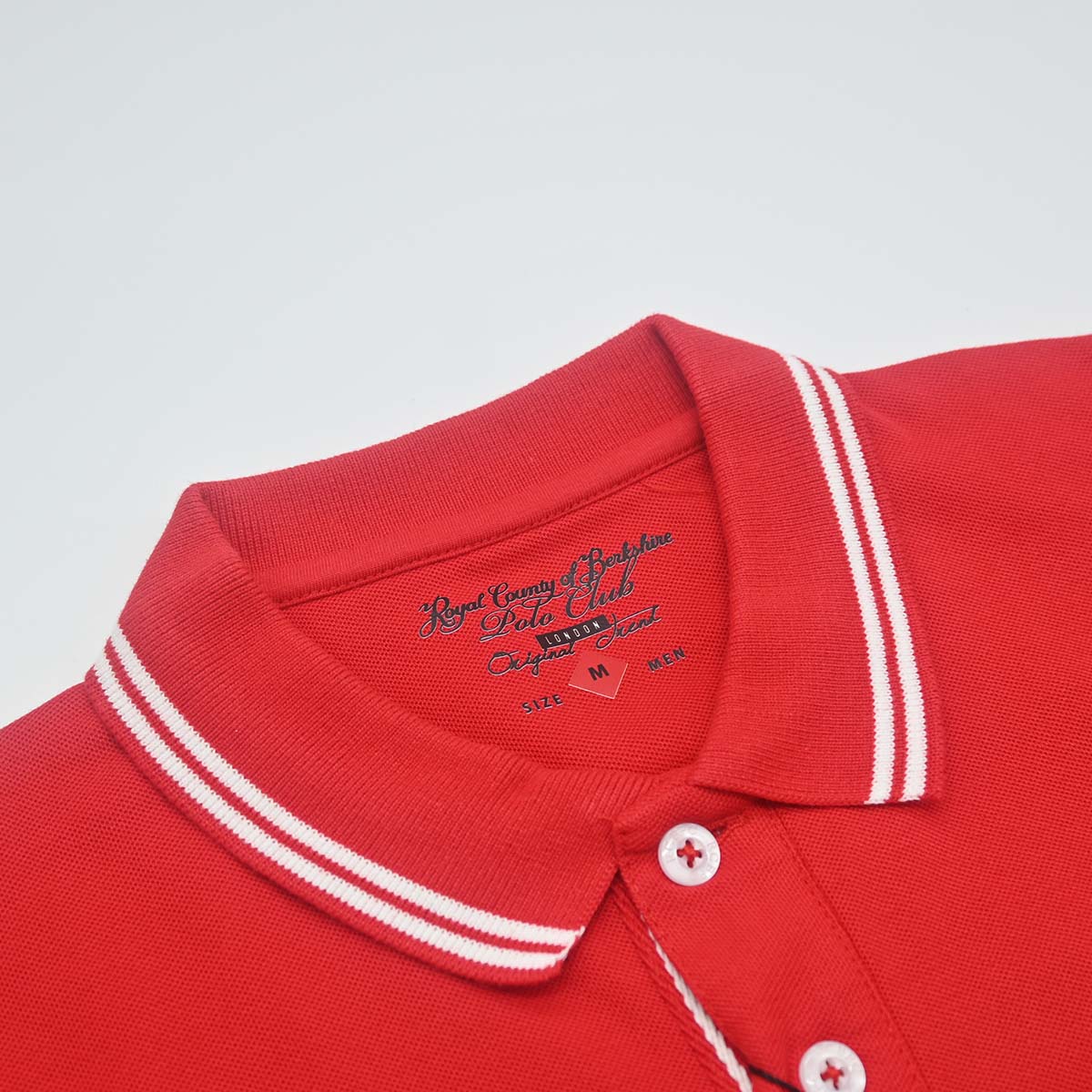 RCB Polo Club Men Red / White Short Sleeve Polo Shirt RMTS12059 ...