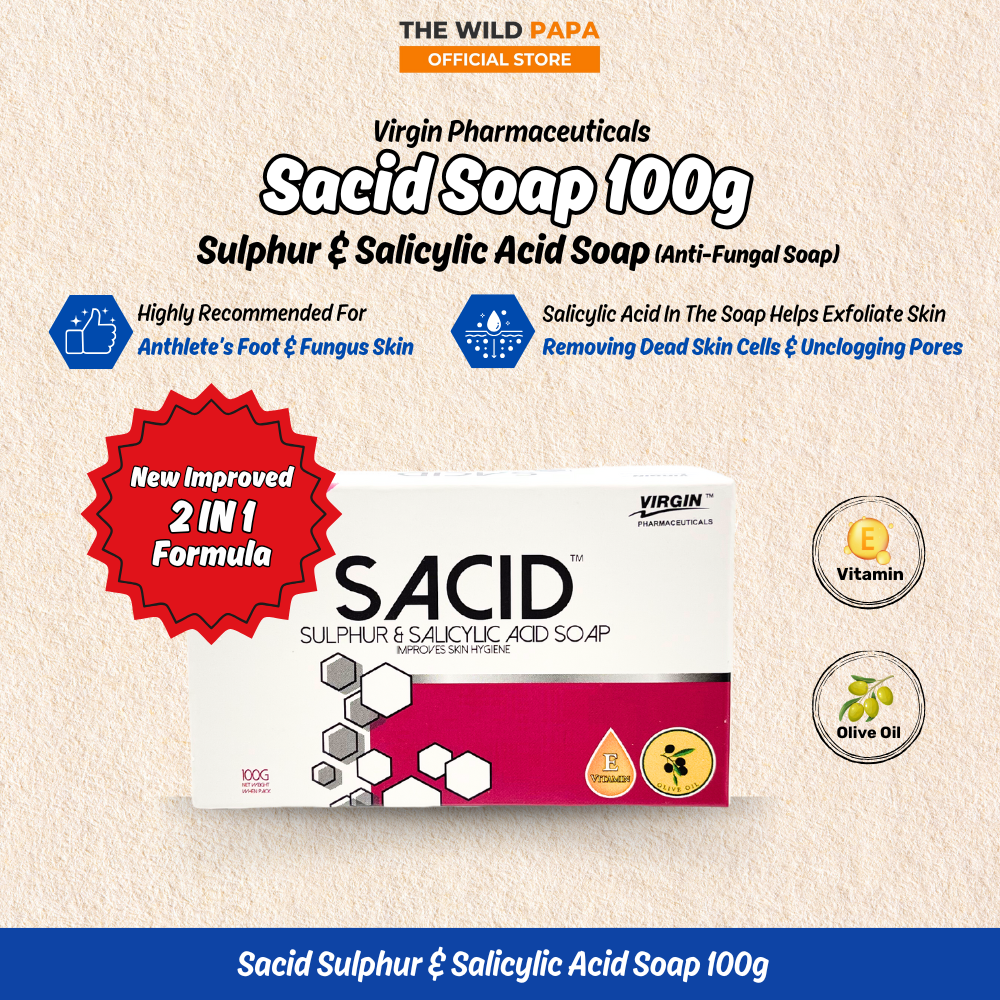 Sacid Sulphur & Salicylic Acid Soap 100g Sacid Soap Skin Fungal Soap ...
