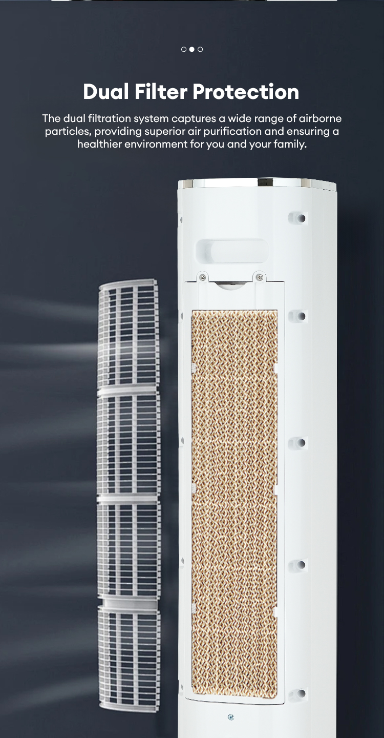 Riino Evaporative Air Cooler Portable Slim Tower Remote Control LED ...