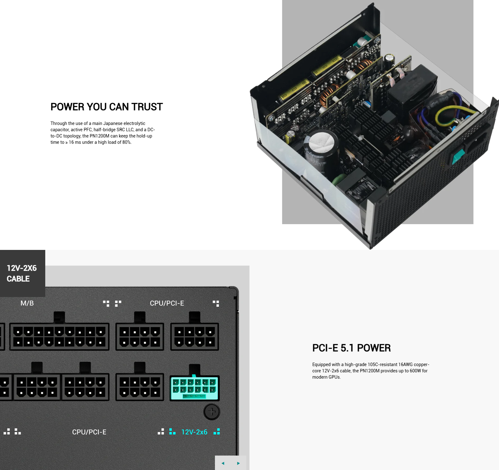 DEEPCOOL PN750M / PN850M / PN1000M / PN1200M Fully Modular ATX3.1 Power ...