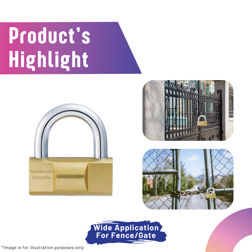 40MM 50MM 60MM Heavy Duty Safety Padlock Brass Padlock Kunci Mangga ...