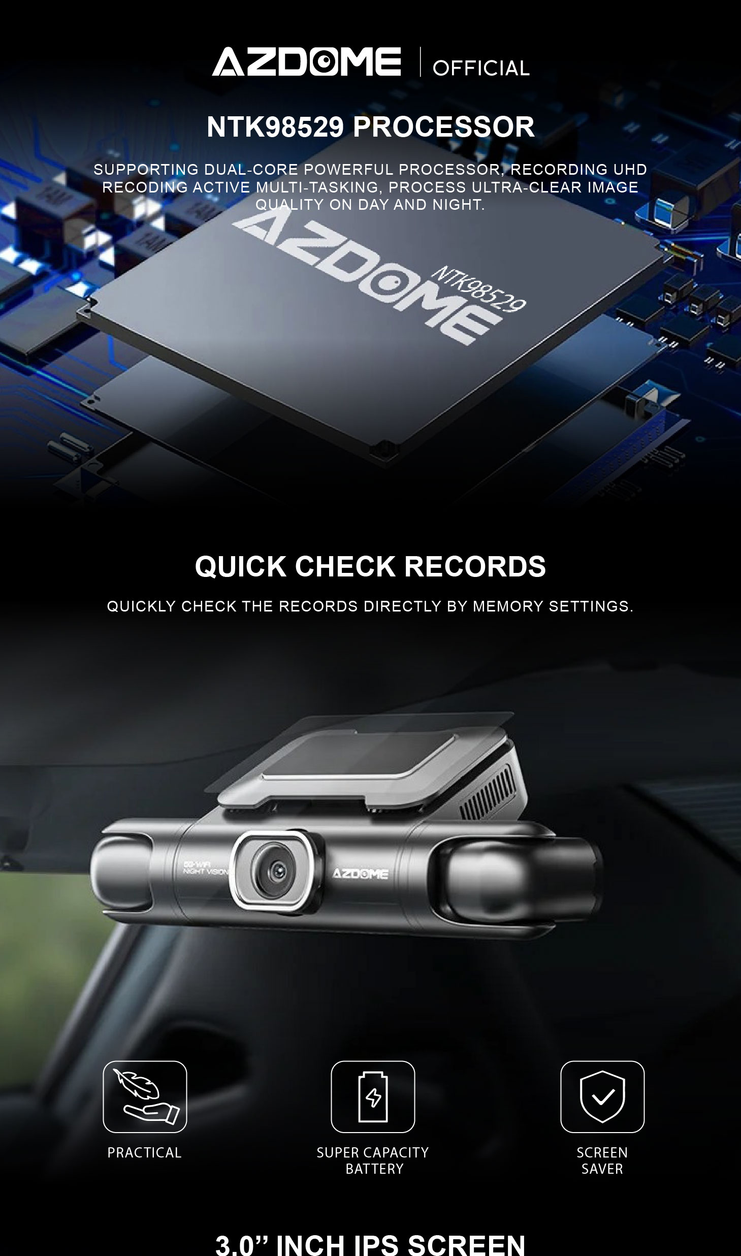 Azdome M660 4K Ultra HD 4-Channel Front & Rear & Left & Right Dash Cam ...