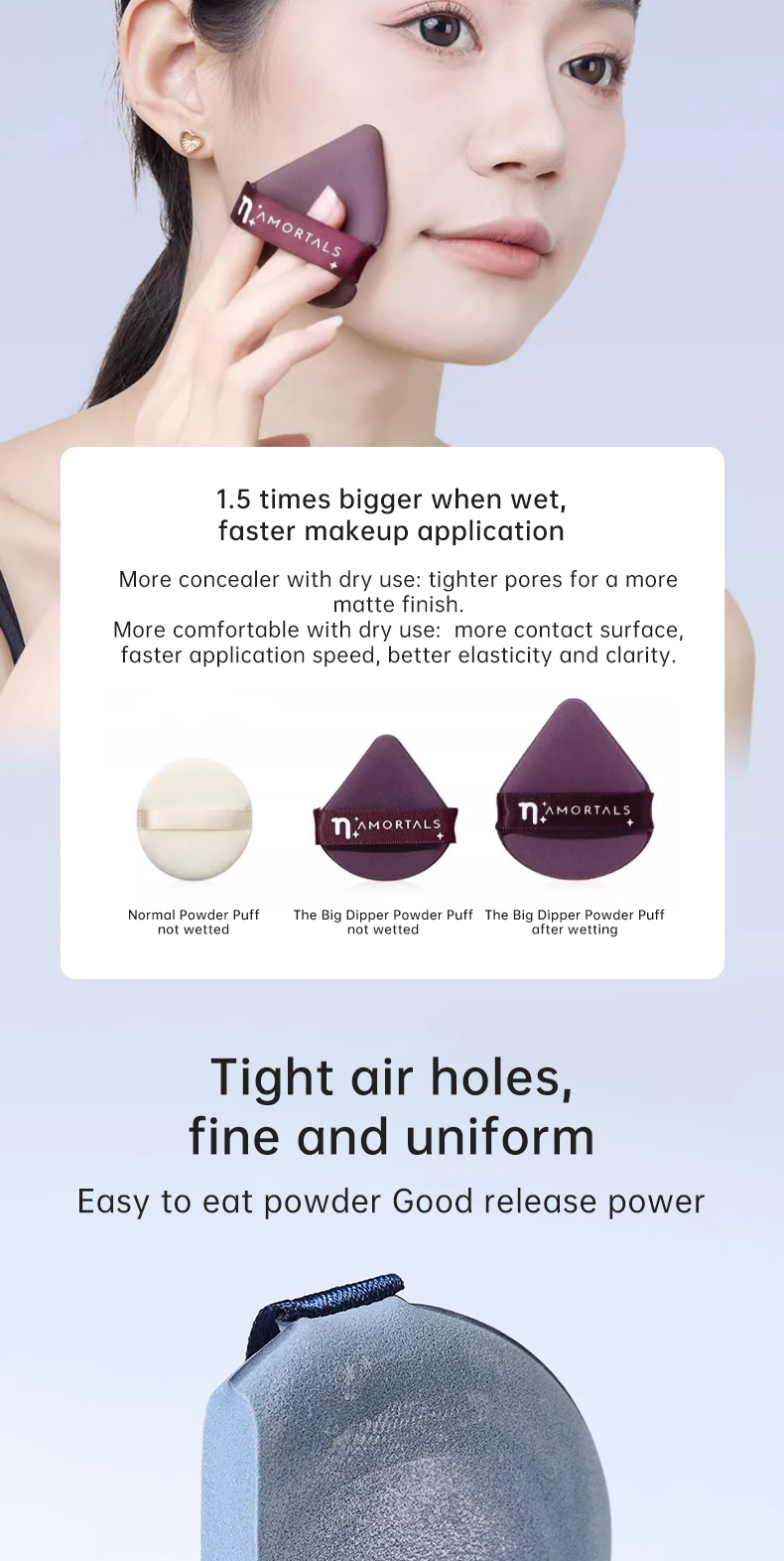 AMORTALS Korea Big Dipper Makeup Powder Puff Air Cushion Puff ...