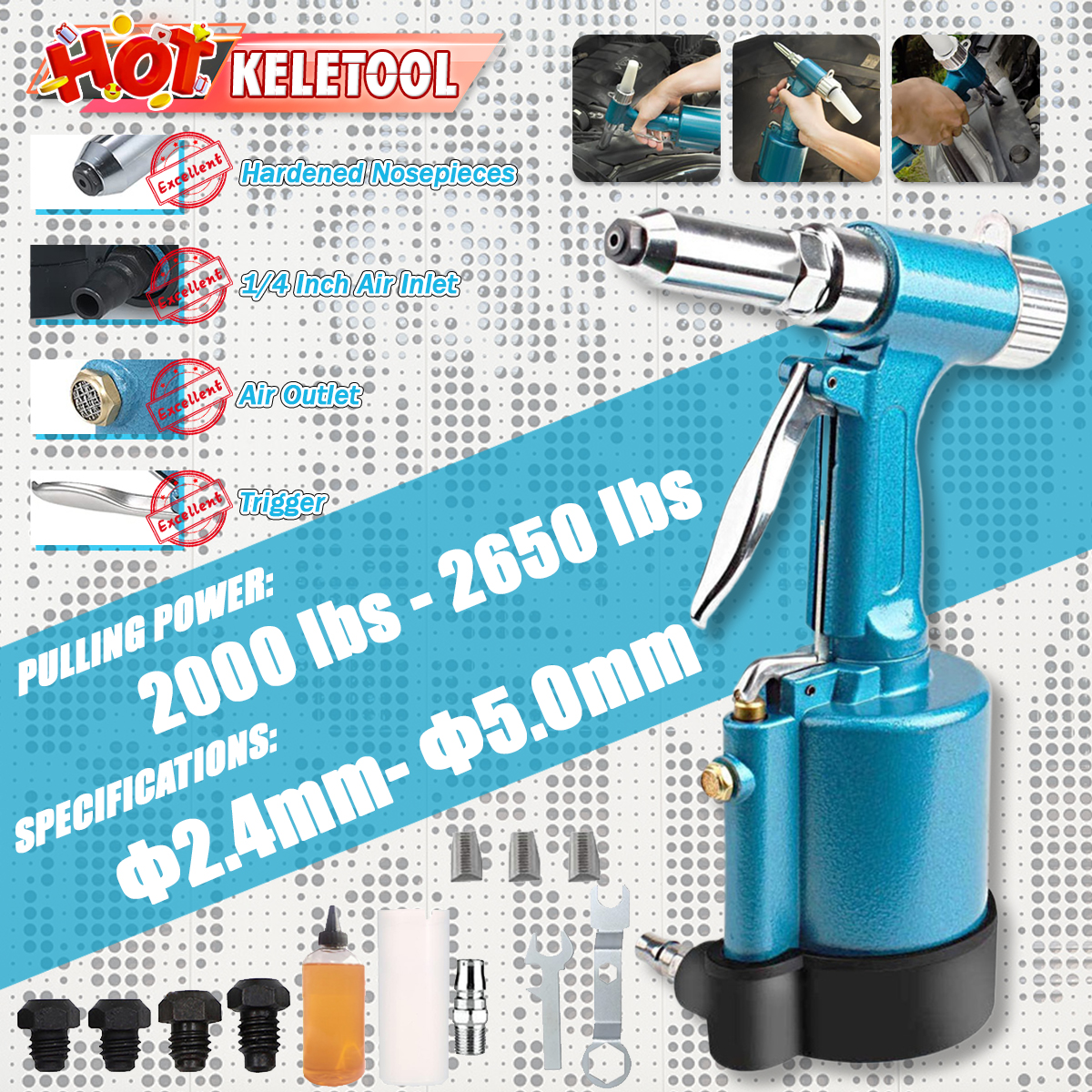 Heavy Duty Air Hydraulic Riveter Pneumatic Rivet Gun Nut Guns Nail Gun ...