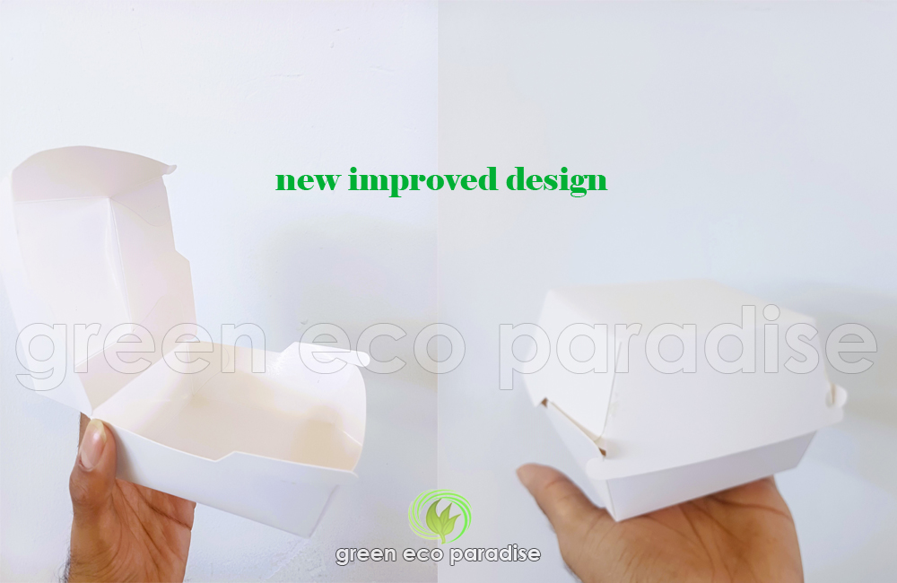 Paper Burger Box White 100 pieces [9% OFF] Burger Packaging Kotak ...