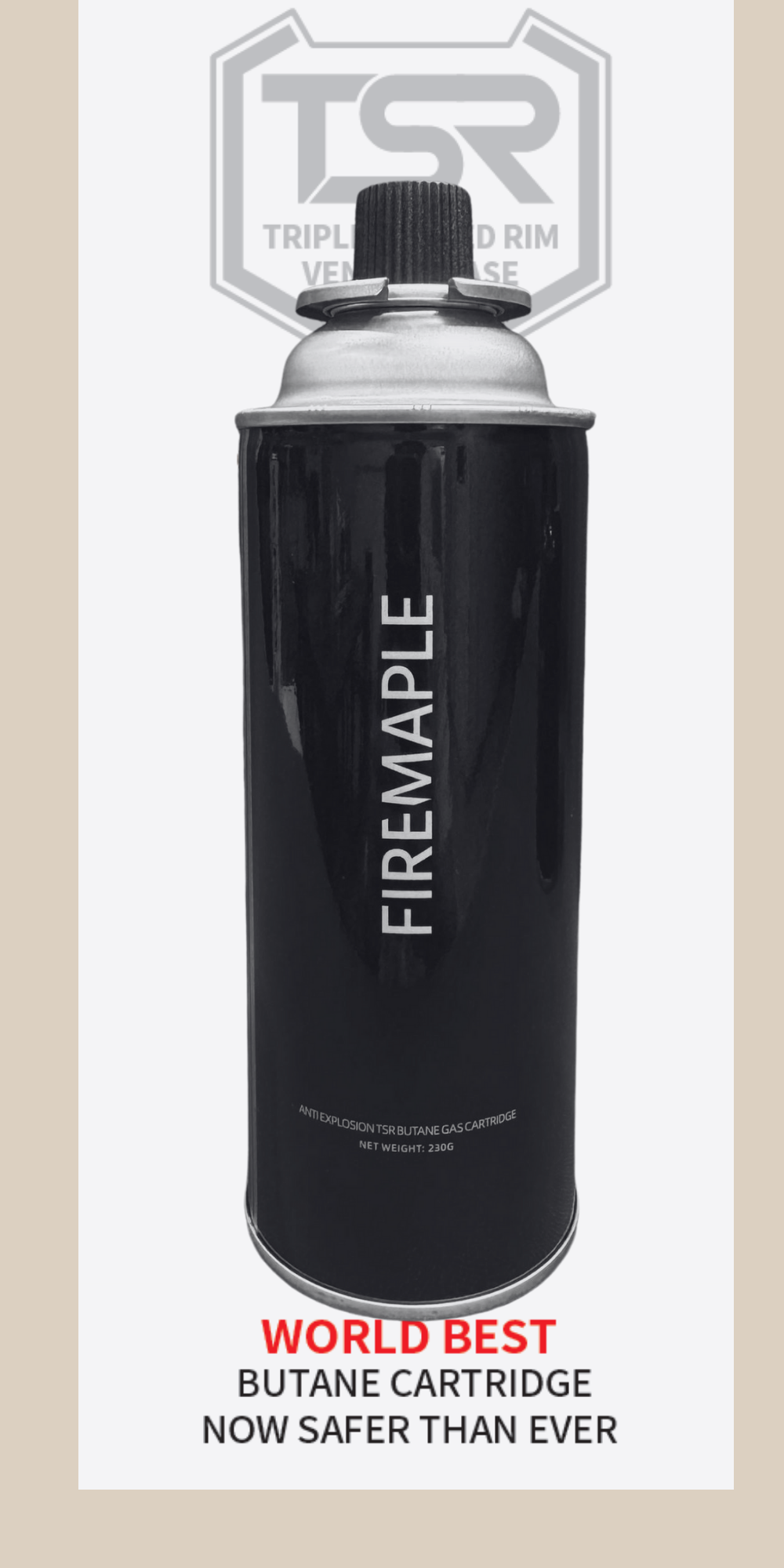 FIREMAPLE Black Premium Butane & ISO Butane Gas 110g - 450g (Nozzle ...